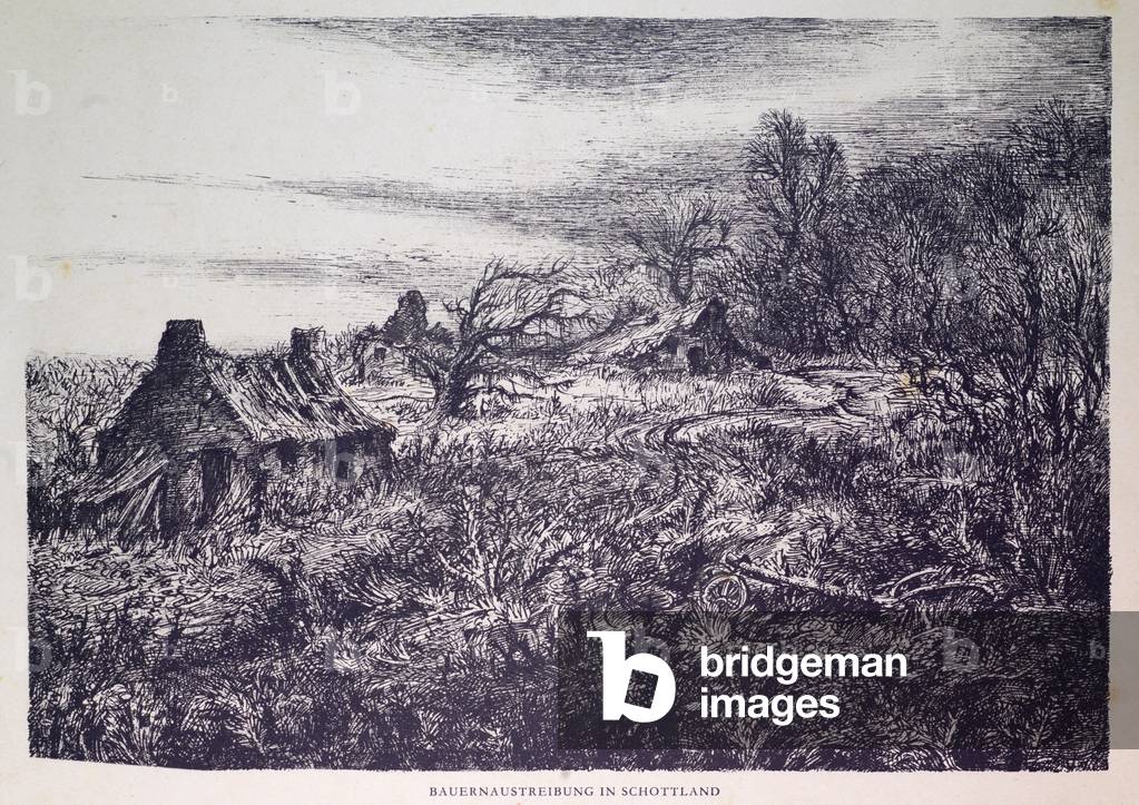 Image of Expulsion of Farmers in Scotland, illustration from 'British ...