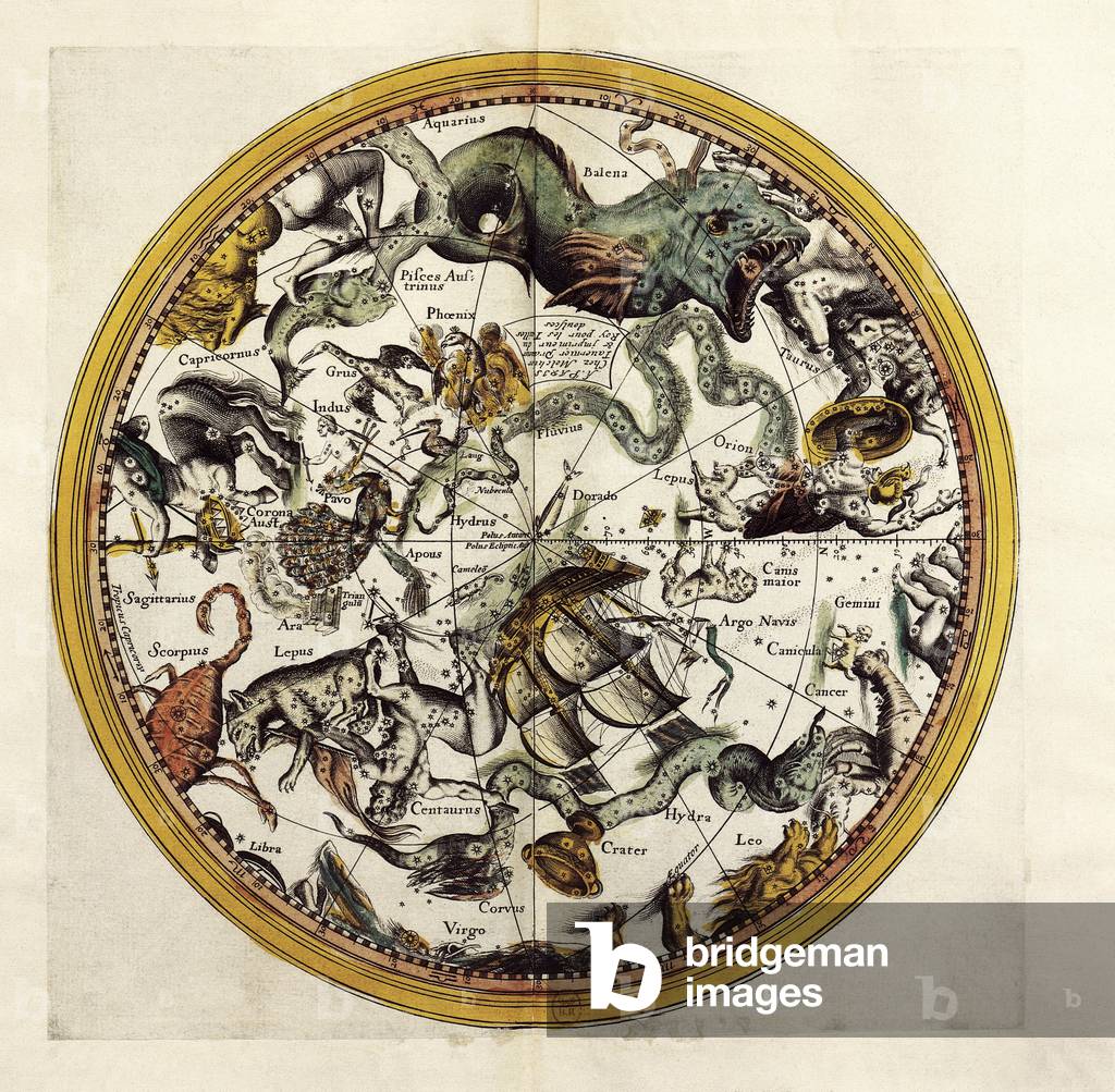 Image of carte illustrée des constellations d'Almageste, traité de l ...