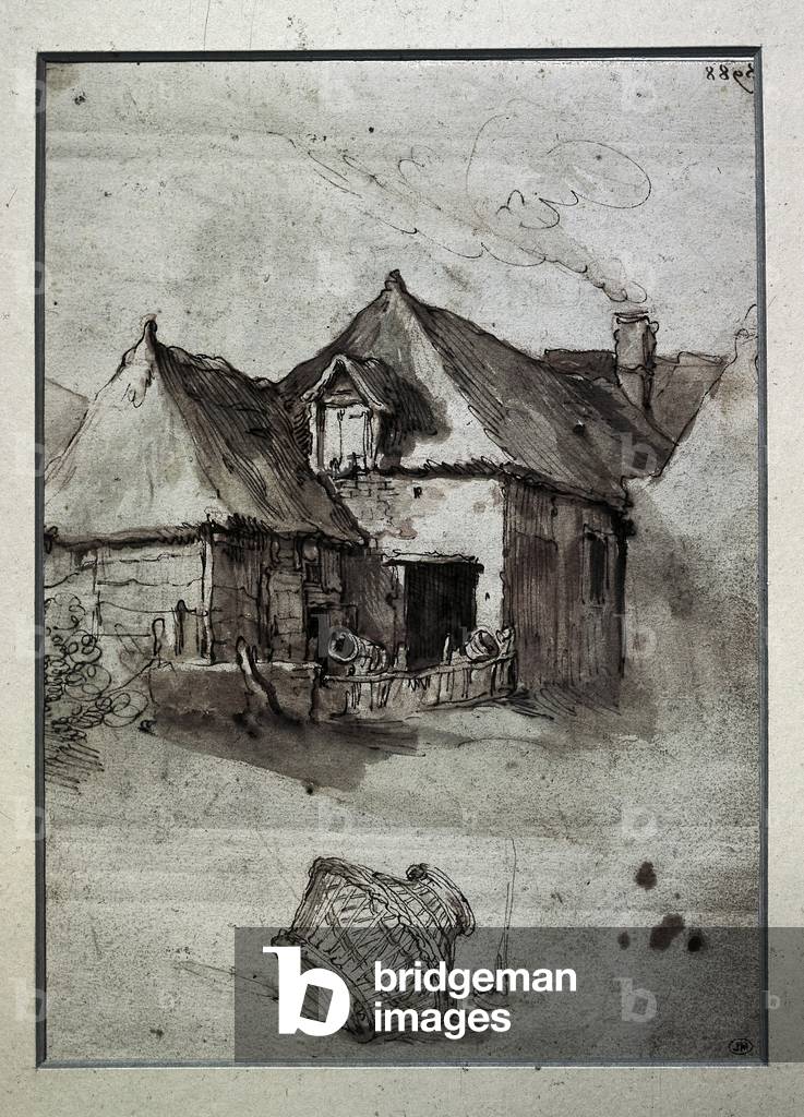 Image of Hut with wicker basket, late 16th-early 17th century ...