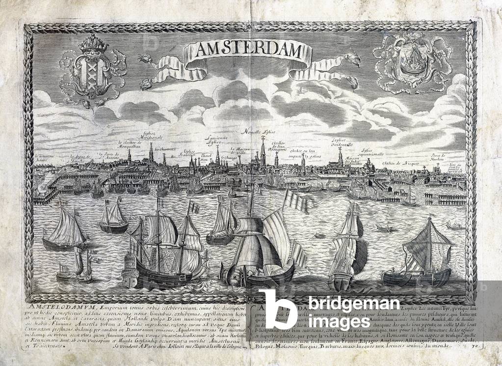 Image of View of the port of Amsterdam (Netherlands) in the 16th-17th