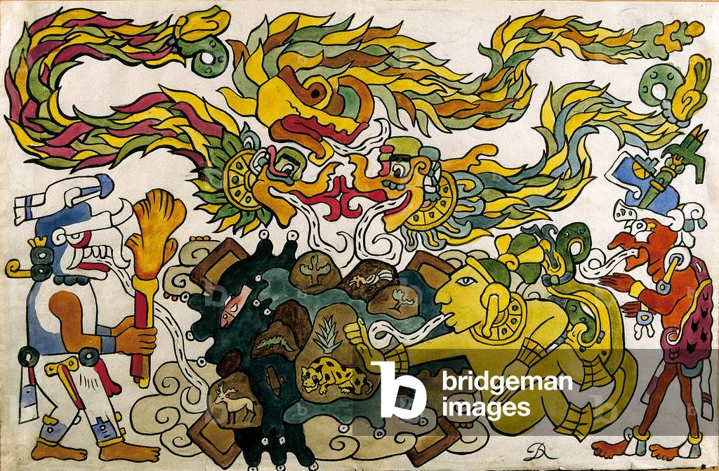 Image of Maya mythology : The creation of Earth (painting) by Rivera ...