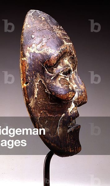 Theatrical Mask Of Okina Wood By Japanese School 13th Century