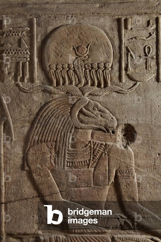 Image of Relief on a shrine erected by Pharaoh Taharqa in the by ...