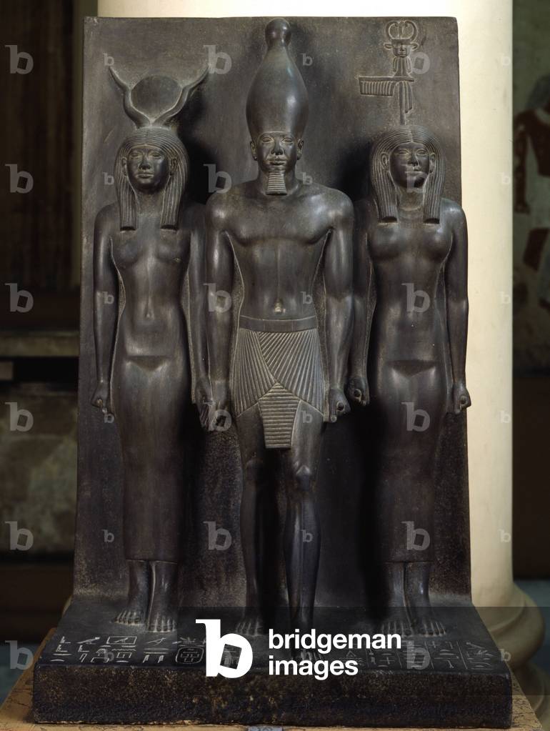 Image of Triad of Mykerinos - 17° nomoi, Shale, Giza - Museum by ...