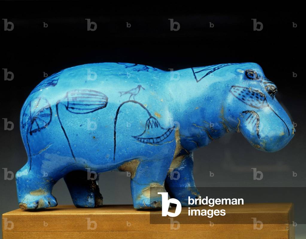 Image of Egyptian Museum in Cairo: Hippo in faience. by Egyptian School