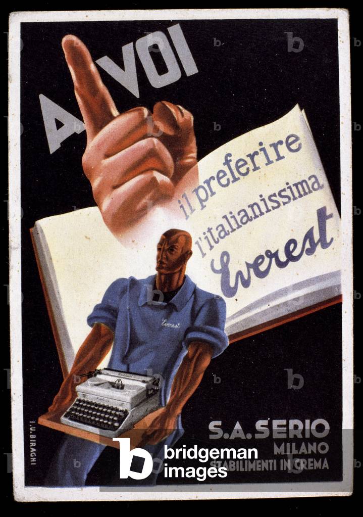 Image of Italian advertisement for the Remington typewriter., 1937 ...