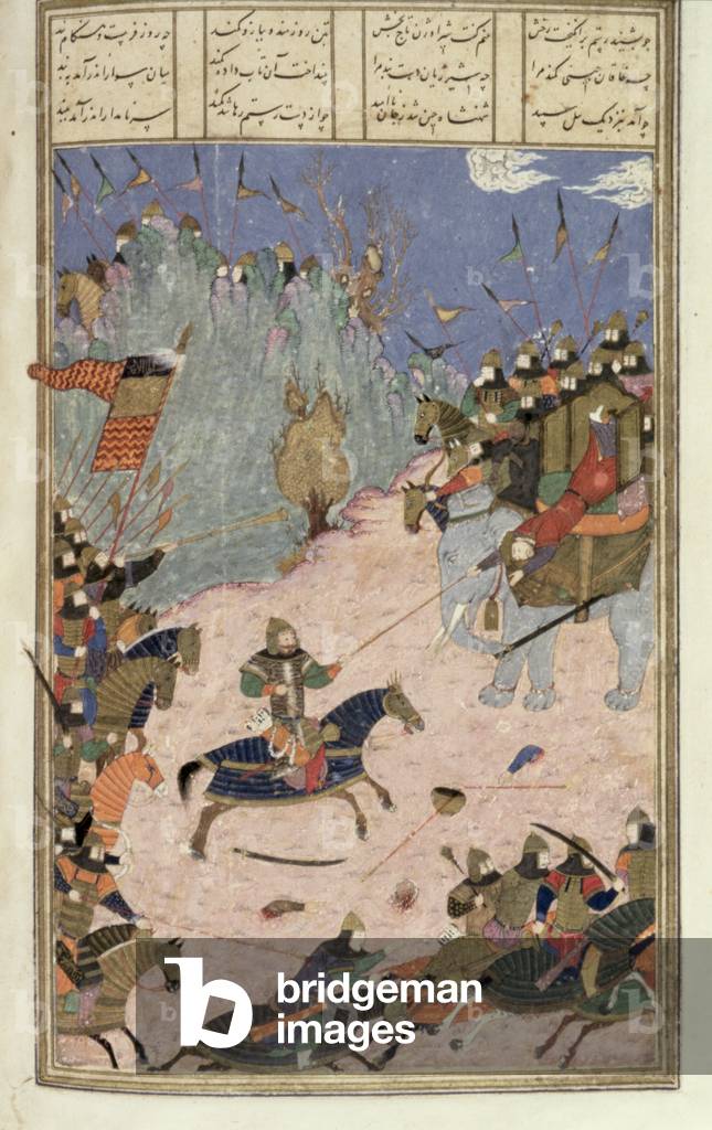 Rustam Drags the Khaqan from his Elephant, illustration from the ...