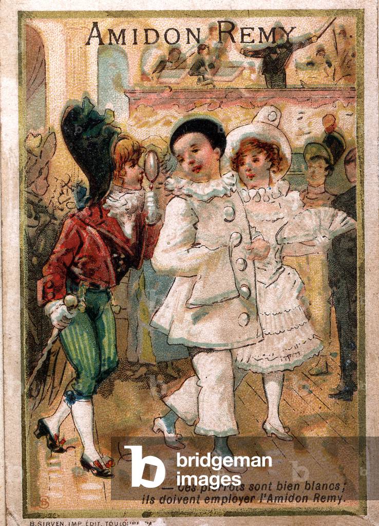 Image of Ball mask: a boy disguise in Napoleon observes with a