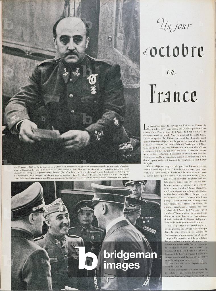 Image of Top: General Franco (1892-1975) Below: The Fuhrer on a friendly