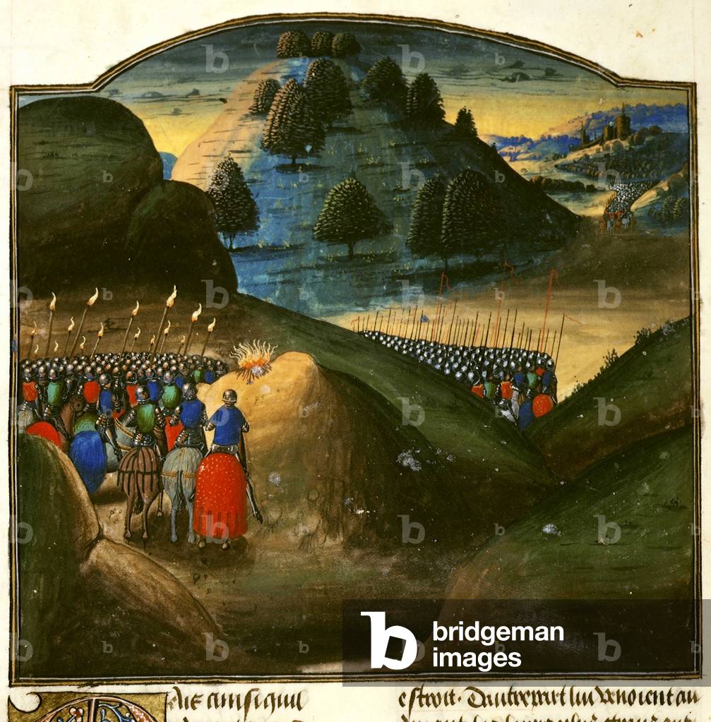 Image of Alexander the Great, and his army, make sacrifices on the