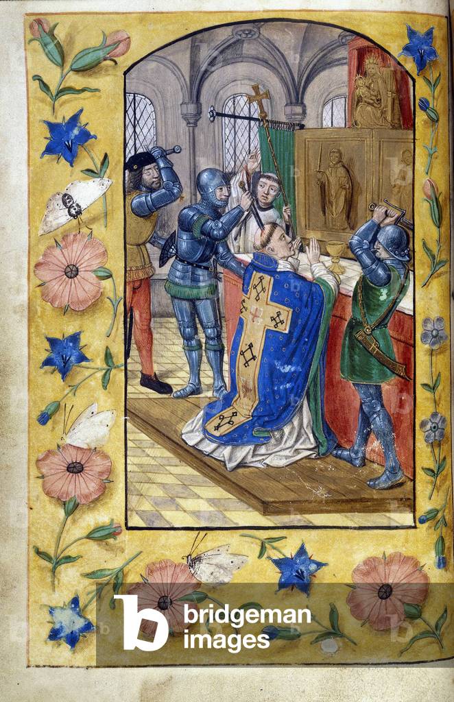 Image of The murder of St Thomas Becket, 1527. Four soldiers attack