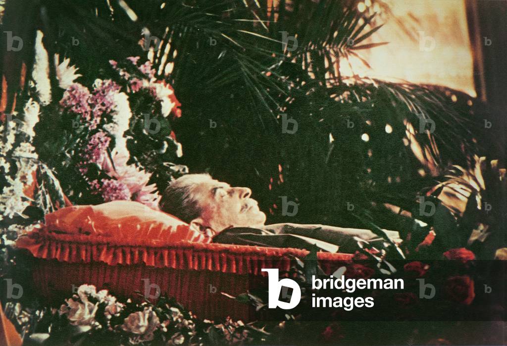 Image of Photograph of Stalin in his casket, from 'Ogoniok' magazine ...