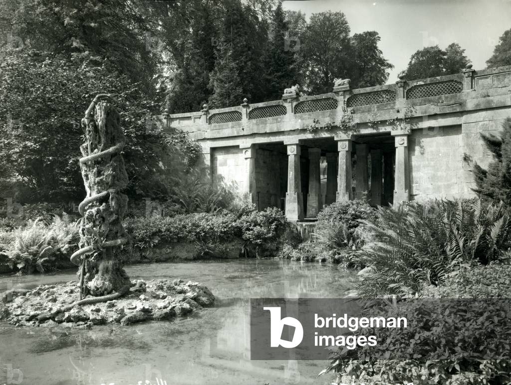 Image of The Indian Bridge and Serpent Fountain at Sezincote, from '100 ...