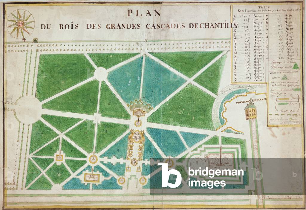 Image of Chantilly Castle, map of the park - the wood of by Danuin ...