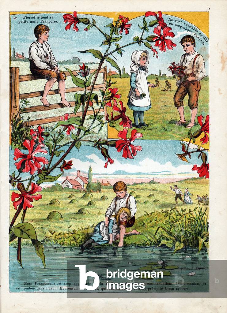 Image of Garcon attendant sa petite copine dans un champ a la