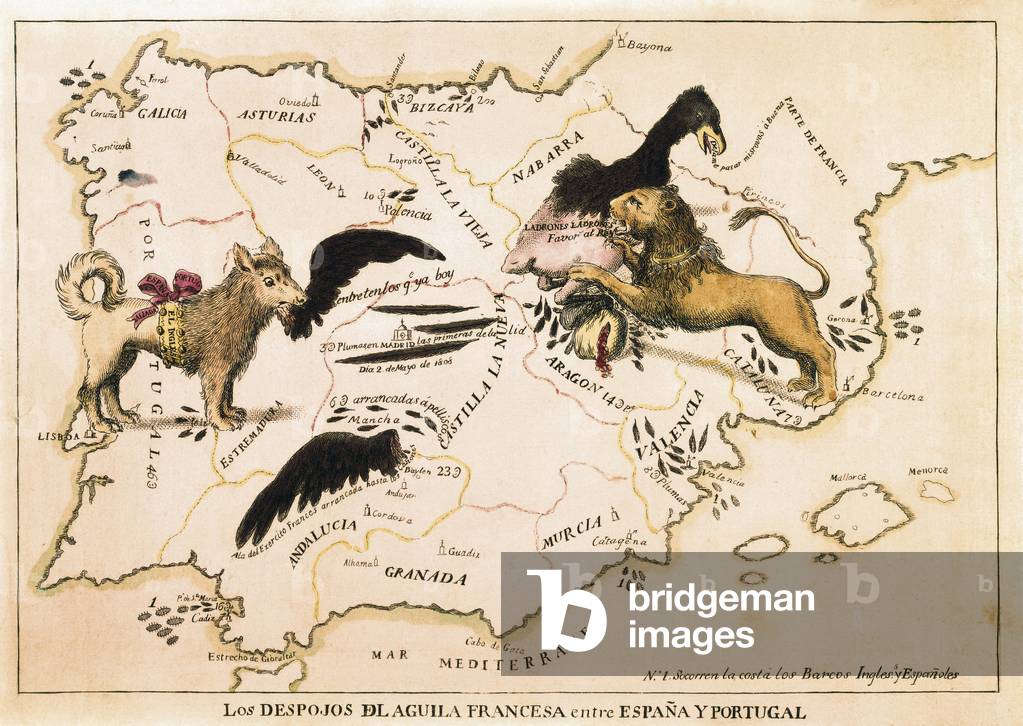 Image of Spain. Peninsular War (1808-1814). The rests of English eagle ...