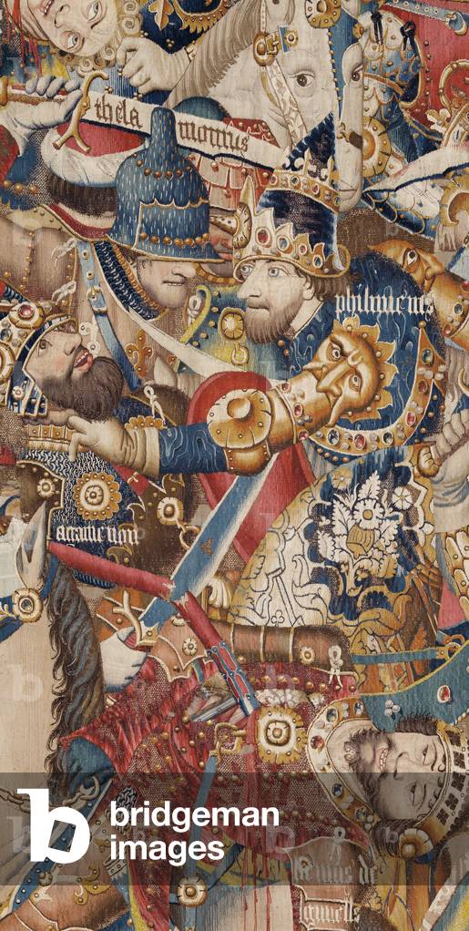 Image of Tapestry illustrating The Trojan War: Achilles' Death, c.1470 ...