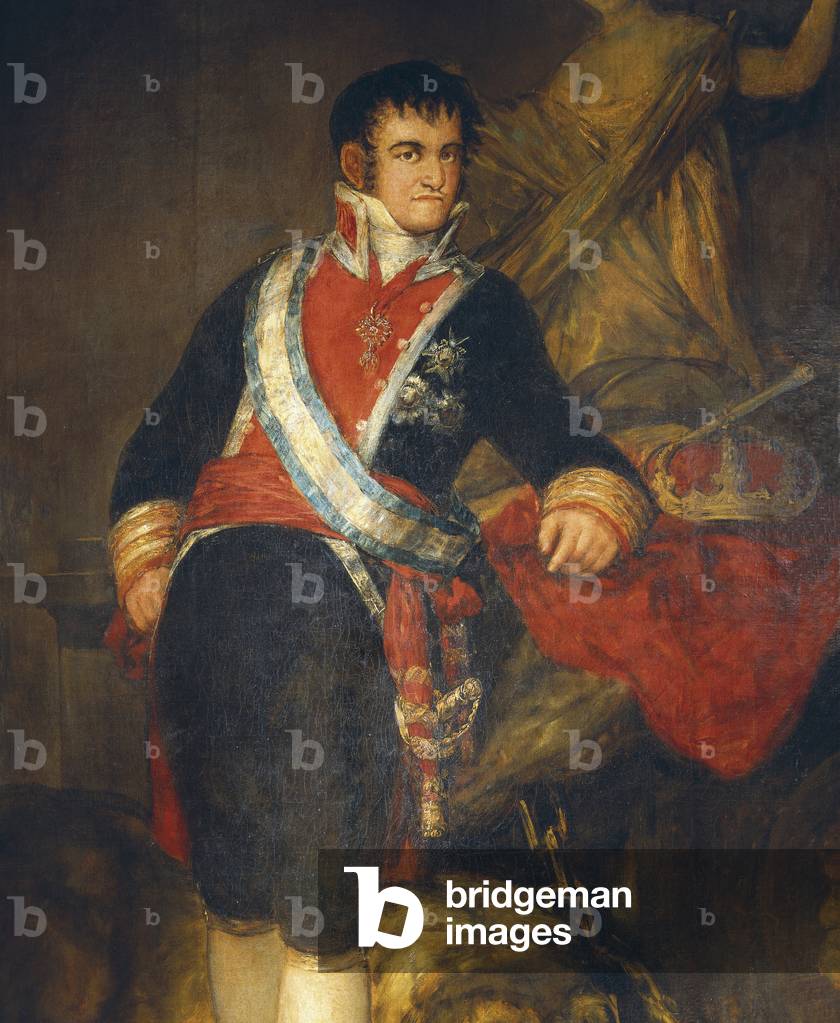 Image of Portrait of King Ferdinand VII, detail, 1814 (oil on canvas ...