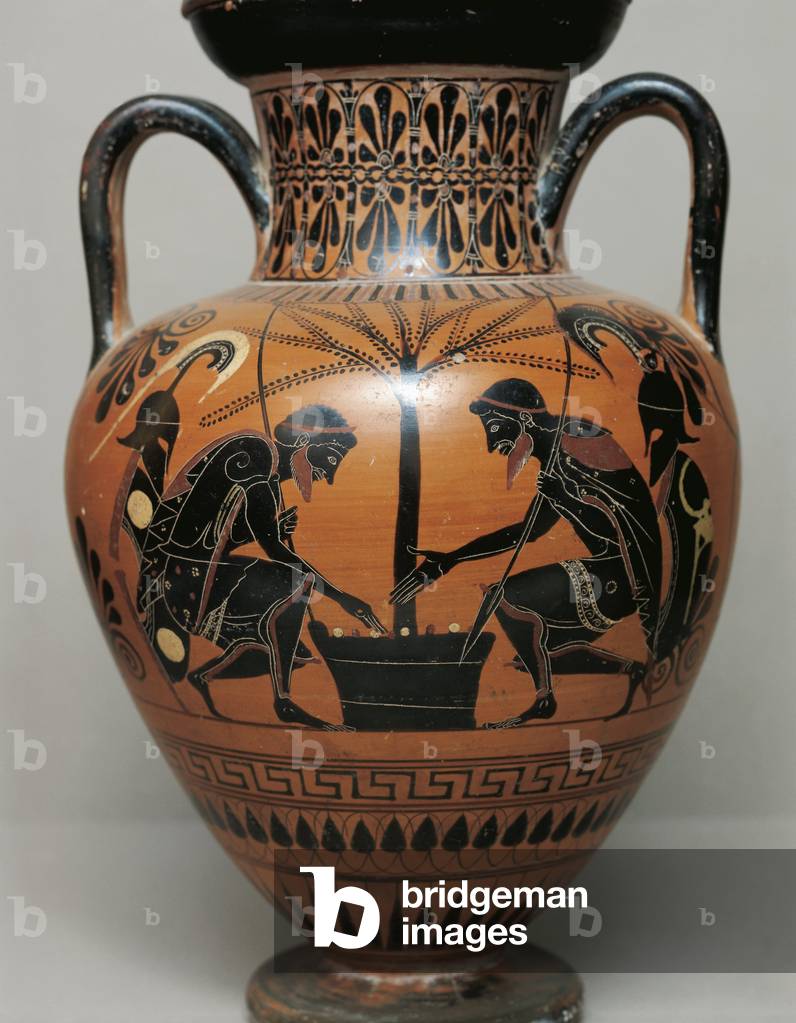 Achilles And Ajax Playing A Dice Game Andokides