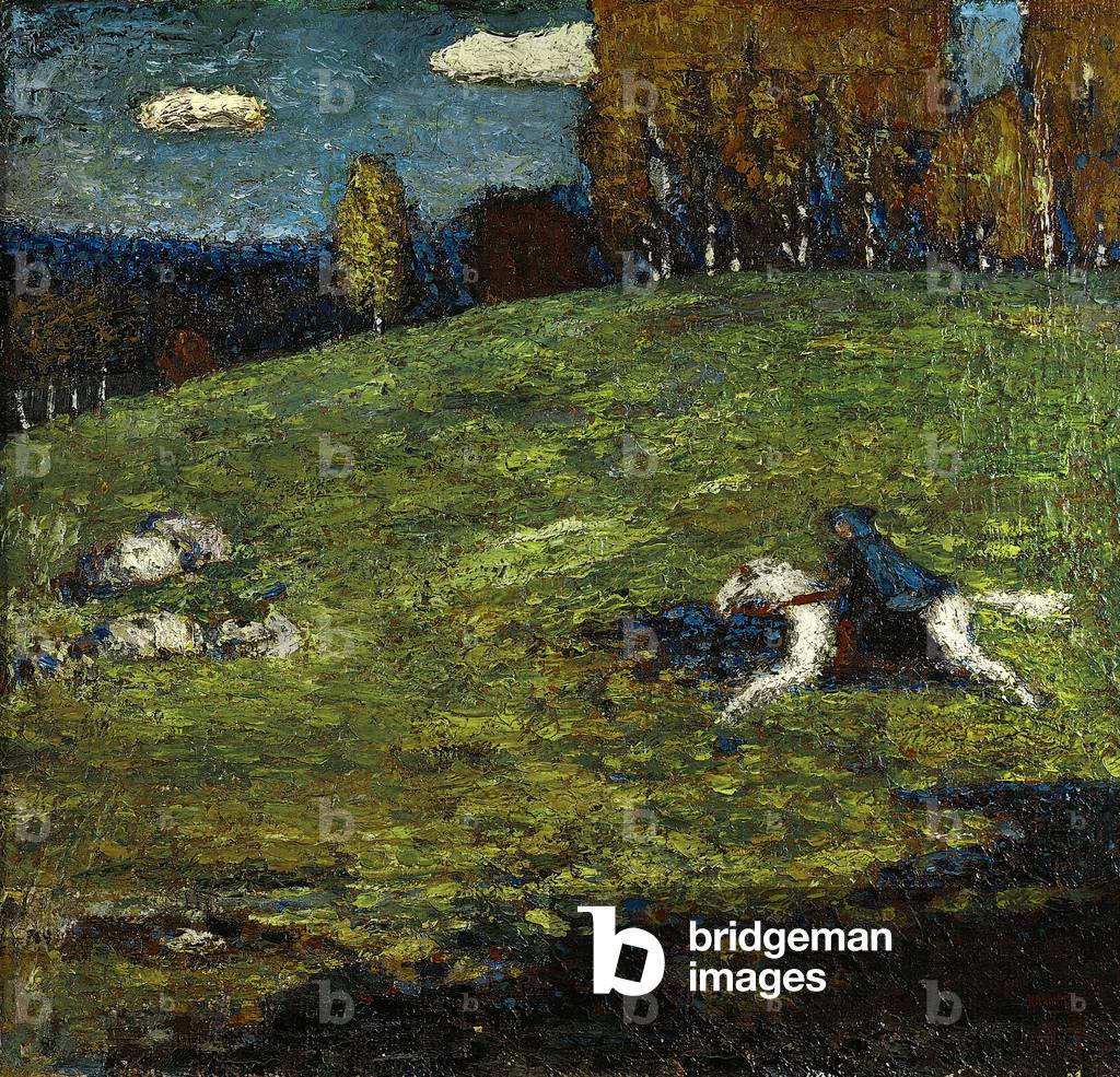 Image of The Blue Rider (Der Blaue Reiter), 1903 (oil on canvas) by ...