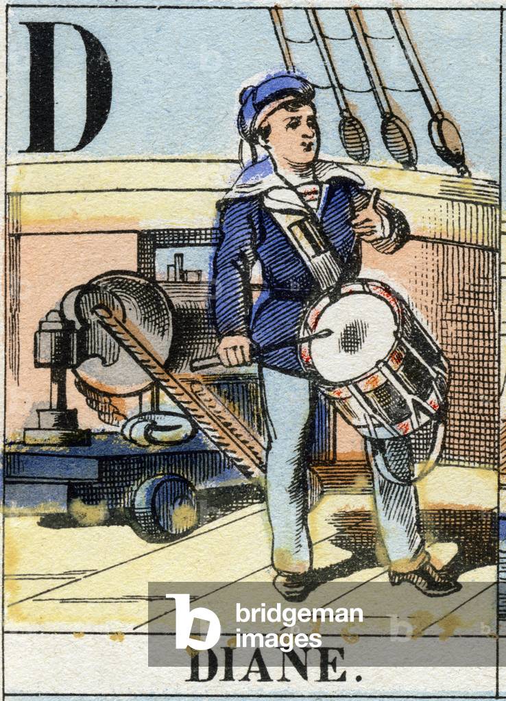 Image of Letter D like Diane. Navy alphabet . Epinal image, late by ...