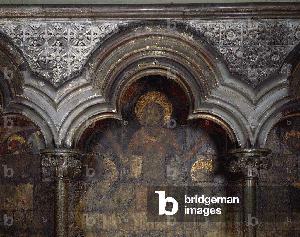 Image of Detail of the Last Judgement wall painting showing Christ ...
