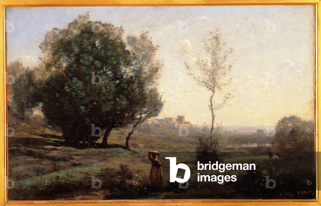 Image of Souvenir des Landes. Peinture de Jean-Baptiste Camille Corot (1796-1875), vers by Corot ...