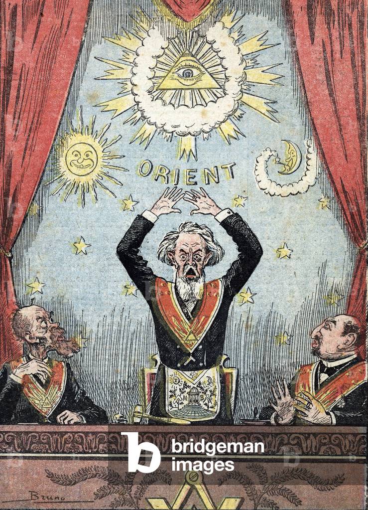 Image of Satirical representation of a lodge of Freemasons, the Grand ...