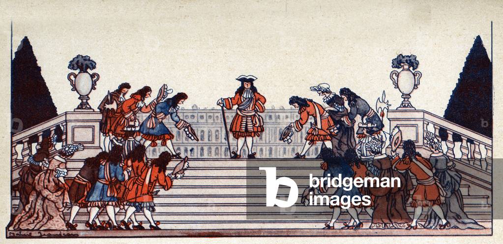 Image of The King of France Louis XIV (1638-1715) greets in Versailles ...