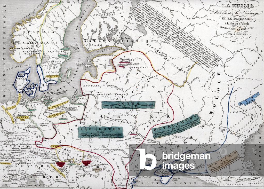 Image of Barbarian invasions - Geographic map of Russia, Sweden, Norway and