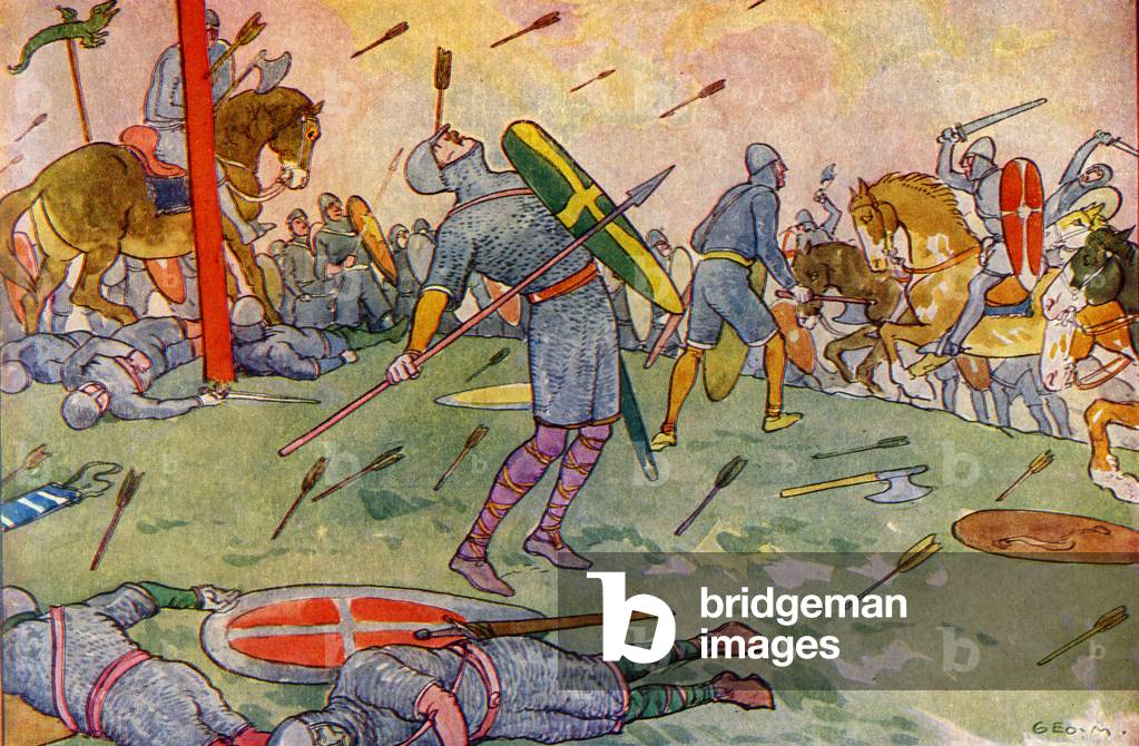 Image of King Harold killed by an arrow at the Battle of by Morrow ...