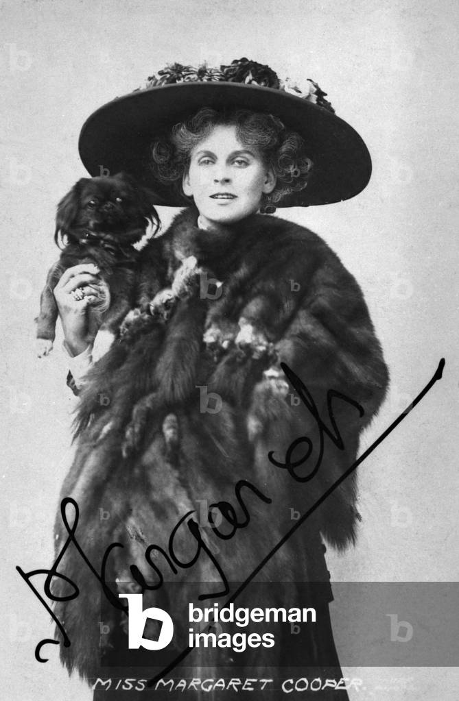 Image of Portrait photograph of Miss Margaret Cooper with her dog