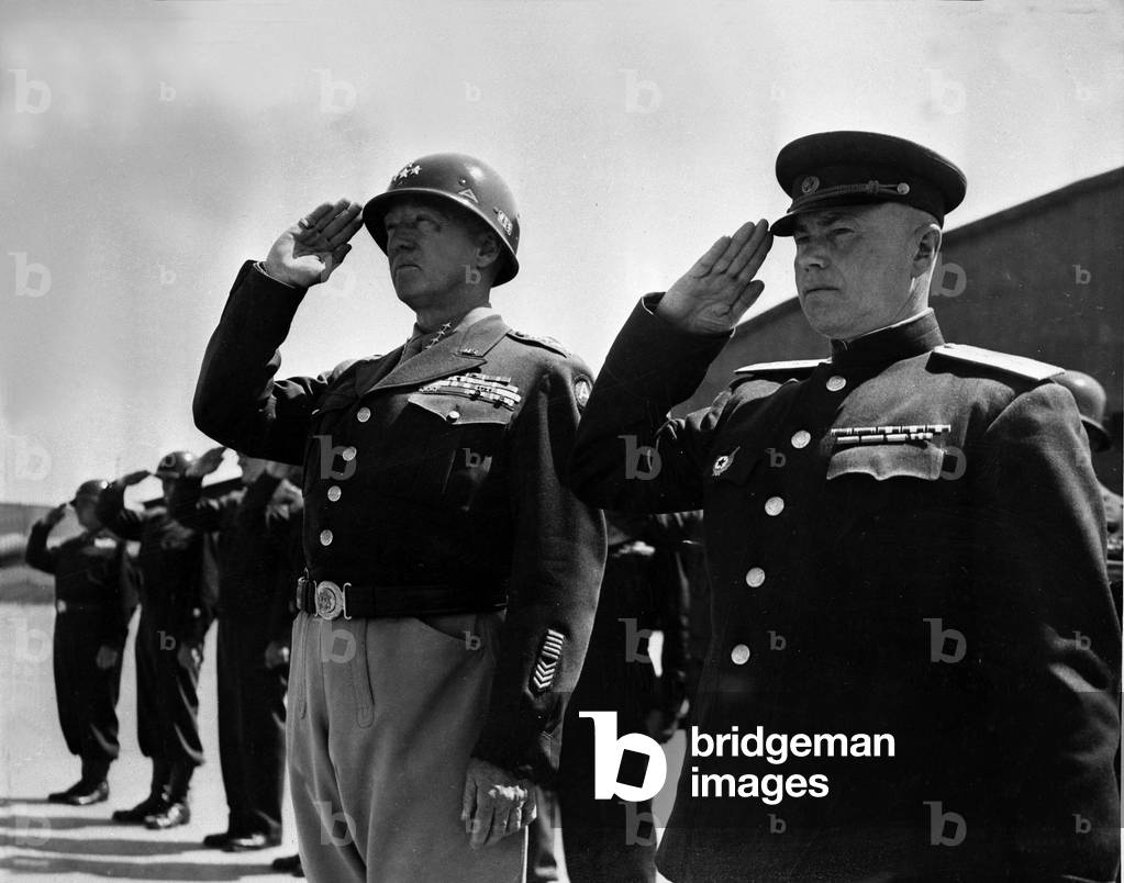 Image of WWII:Linz Airport (Austria) 12 May 1945: In a review, General
