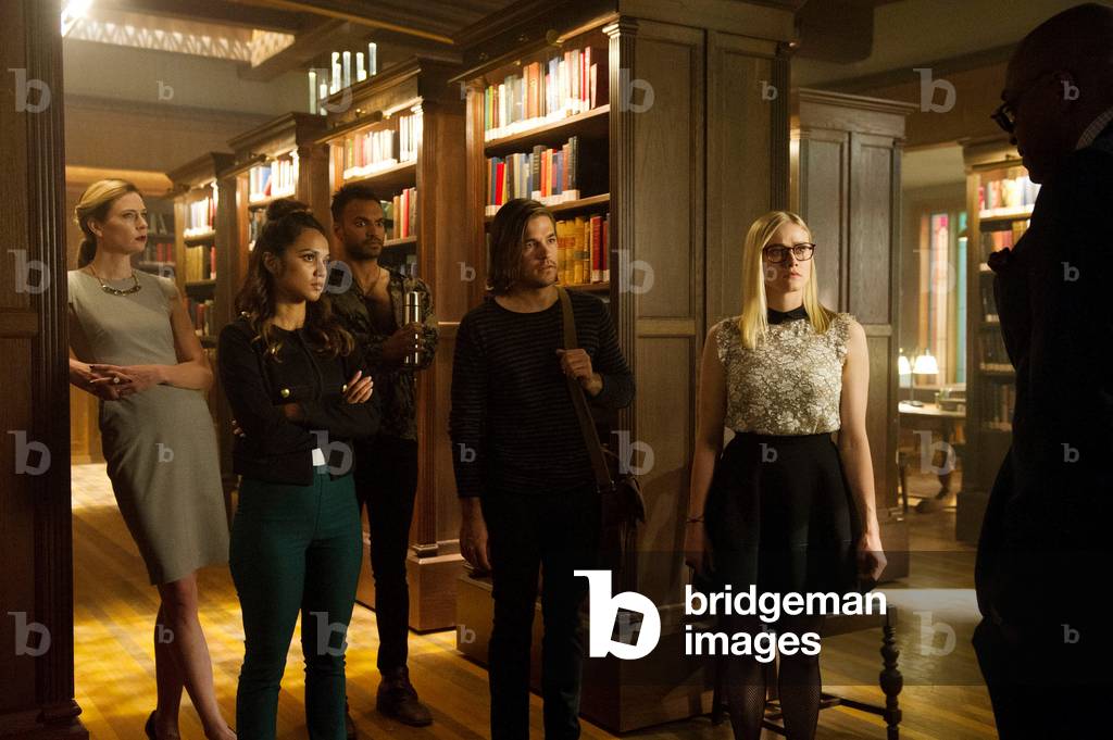 Image of THE MAGICIANS, l-r: Anne Dudek, Summer Bishil, Arjun Gupta, Jason