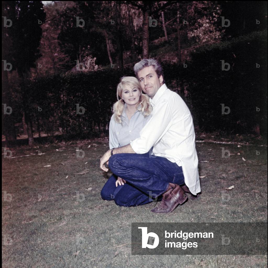 Image of Anita Ekberg with her husband Rik Van Nutter, Rome, 1963