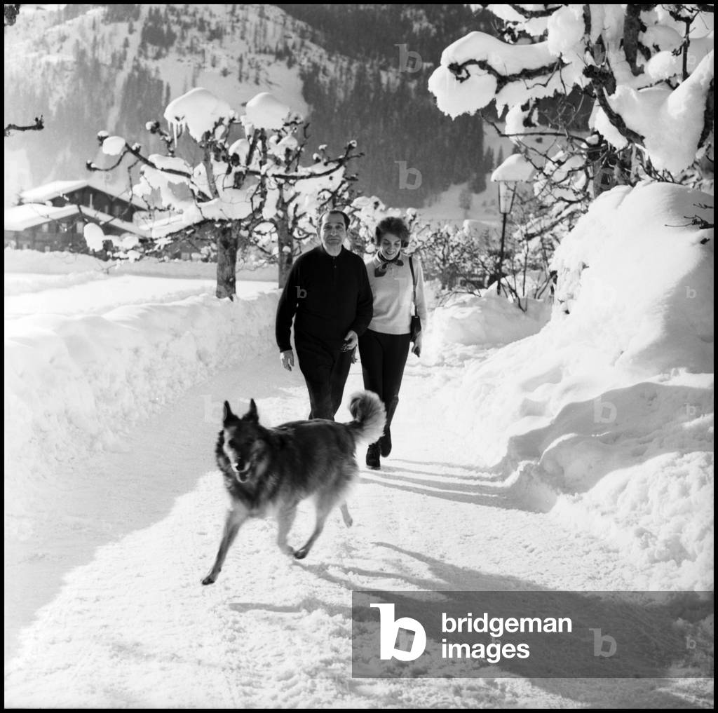 Image of Pierre Mendes-France with his wife Lily Cicurel, Gstaad ...