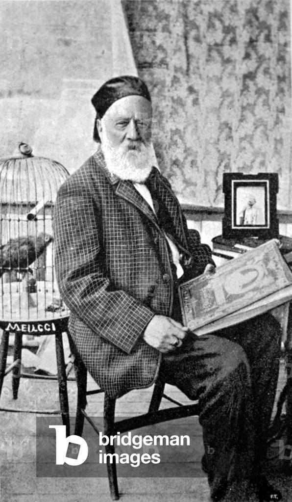 Image of The Italian inventor Antonio Meucci (b/w photo)