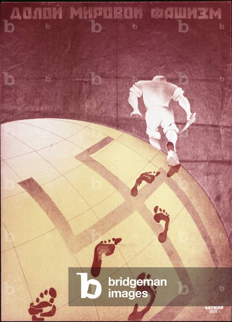 Image of Down with World Fascism' a soviet political poster, 1928 ...