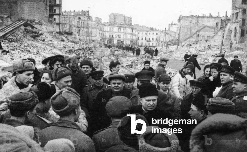 Nikita khrushchev in the newly liberated stalingrad, 1943, ussr, world ...