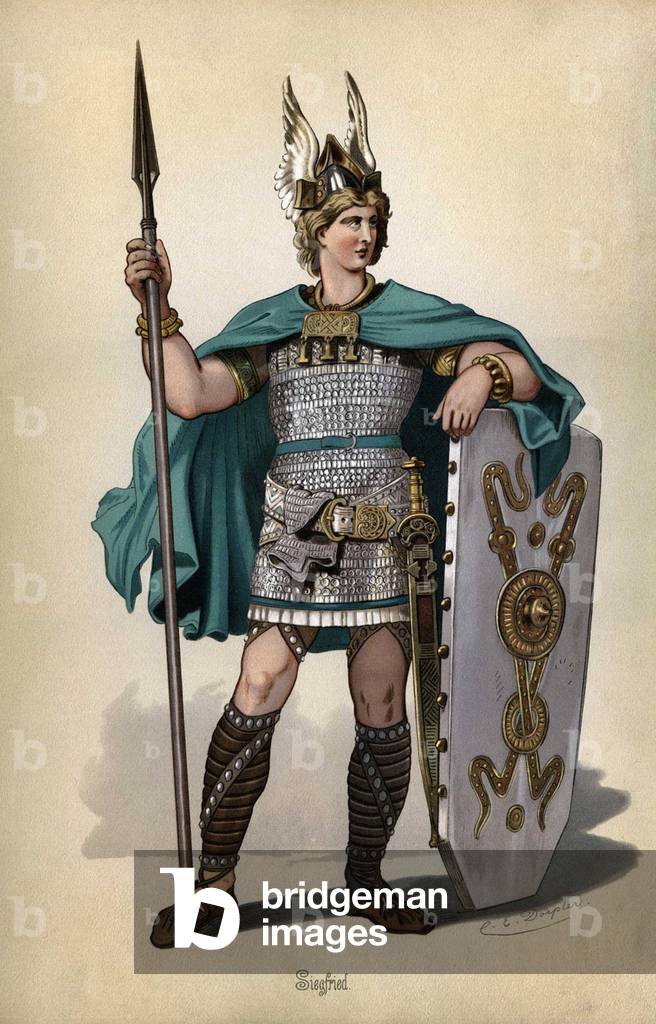 Image of Representation of the hero of Germanic mythology Sigurd or Sifrit,