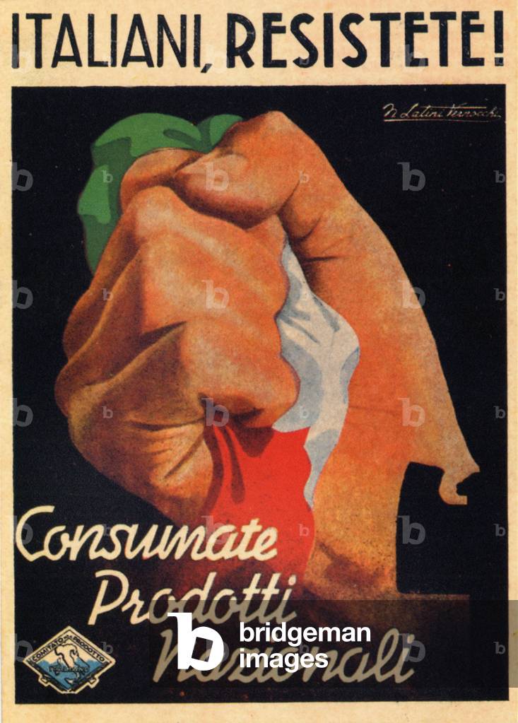 Image of Fascism: Italian propaganda poster for self-sufficiency ...
