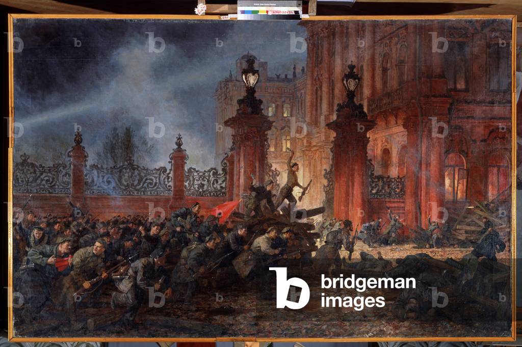 Image of Storming the Winter palace on 25th October 1917, 1917 (oil by ...