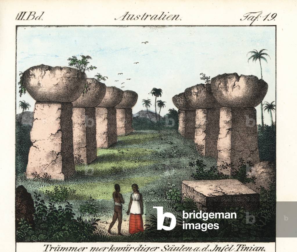 Image of The ruins of ancient columns on Tinian Island (Mariana Islands,