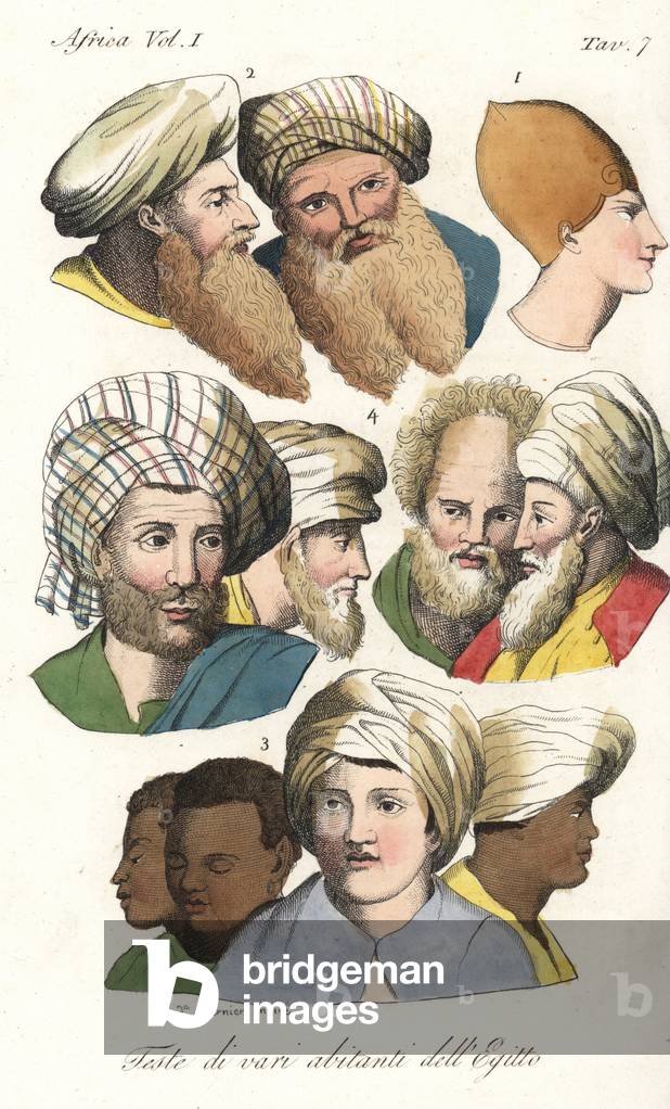 Image of Heads of various natives of Egypt, ancient Egyptian 1, copts
