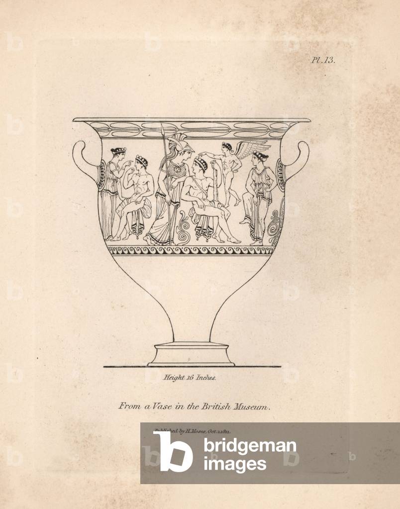 Image of Vase decorated with mythical figures including Minerva ...