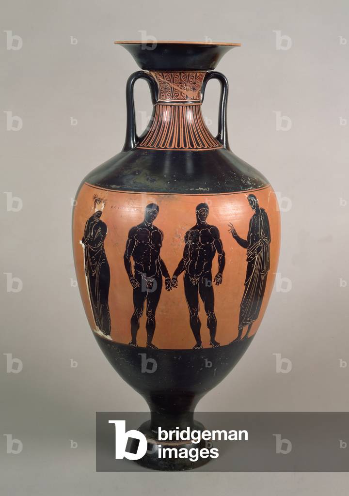 Image of Black-figure Panathenaic prize amphora, depicting two boxers ...