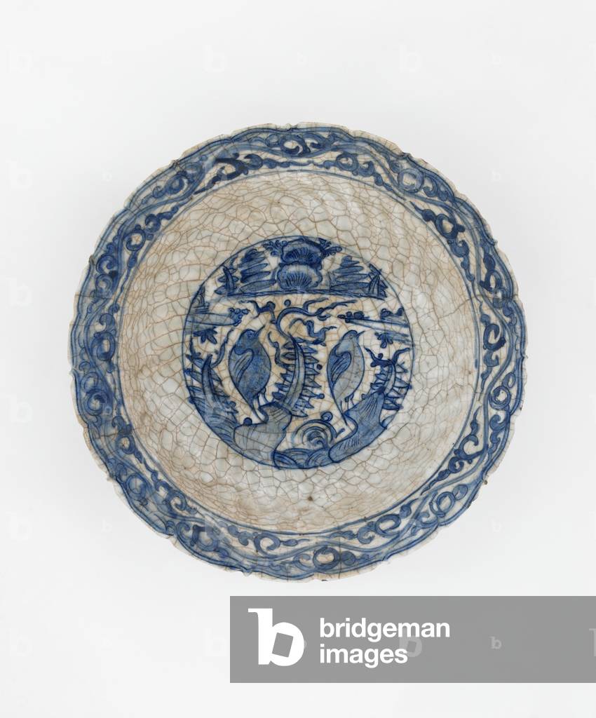 Image of Dish, Iran, Safavid period (ceramic) by Persian School, (17th ...