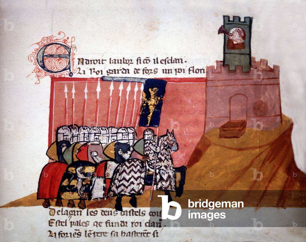 Image of French knights arriving in front of a castle. 13th century by ...