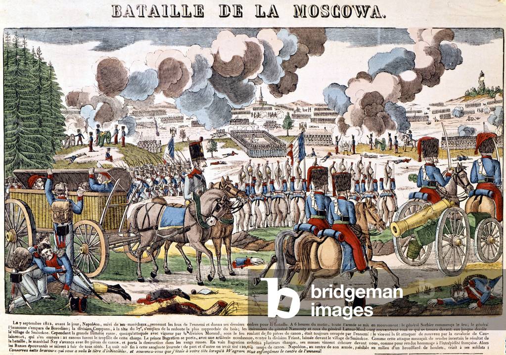 Image of Napoleon I at the Battle of Moskova, (also Battle of by French ...