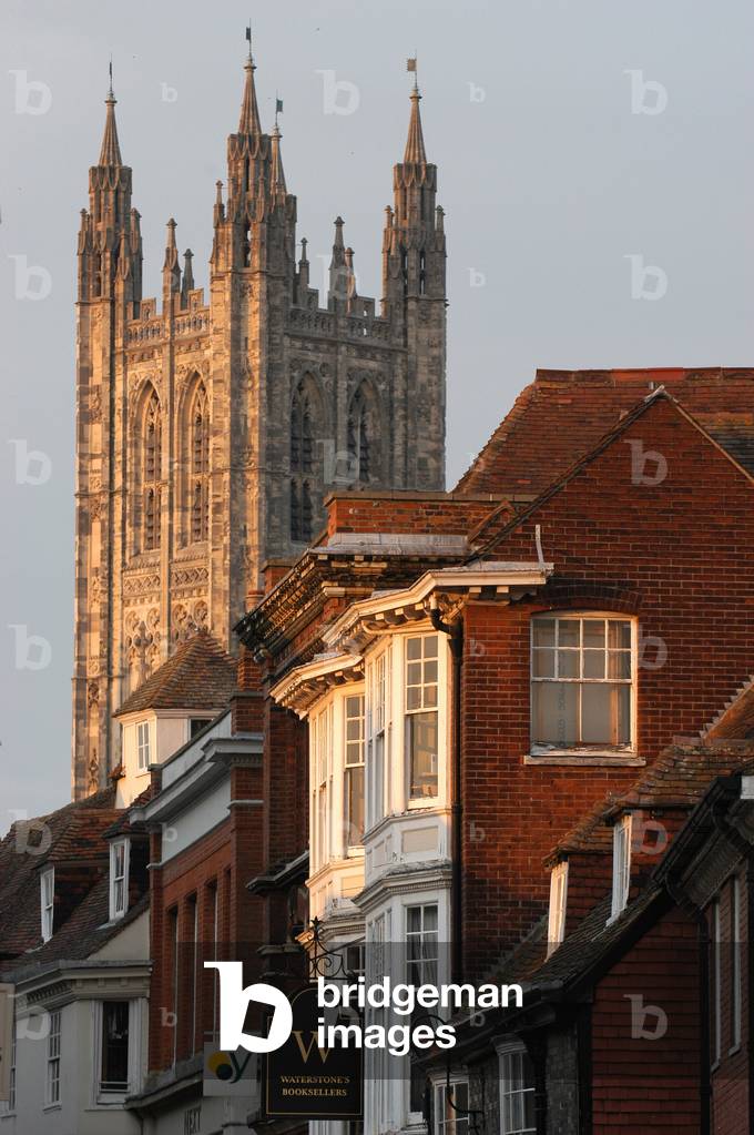 Image of Canterbury cathedral Bell Harry tower and buildings Canterbury ...